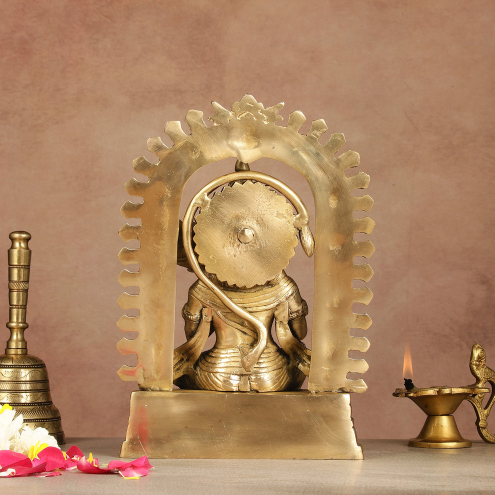 Exquisite Pure Brass Superfine Lord Hanuman idol with Temple Frame - 1 ...