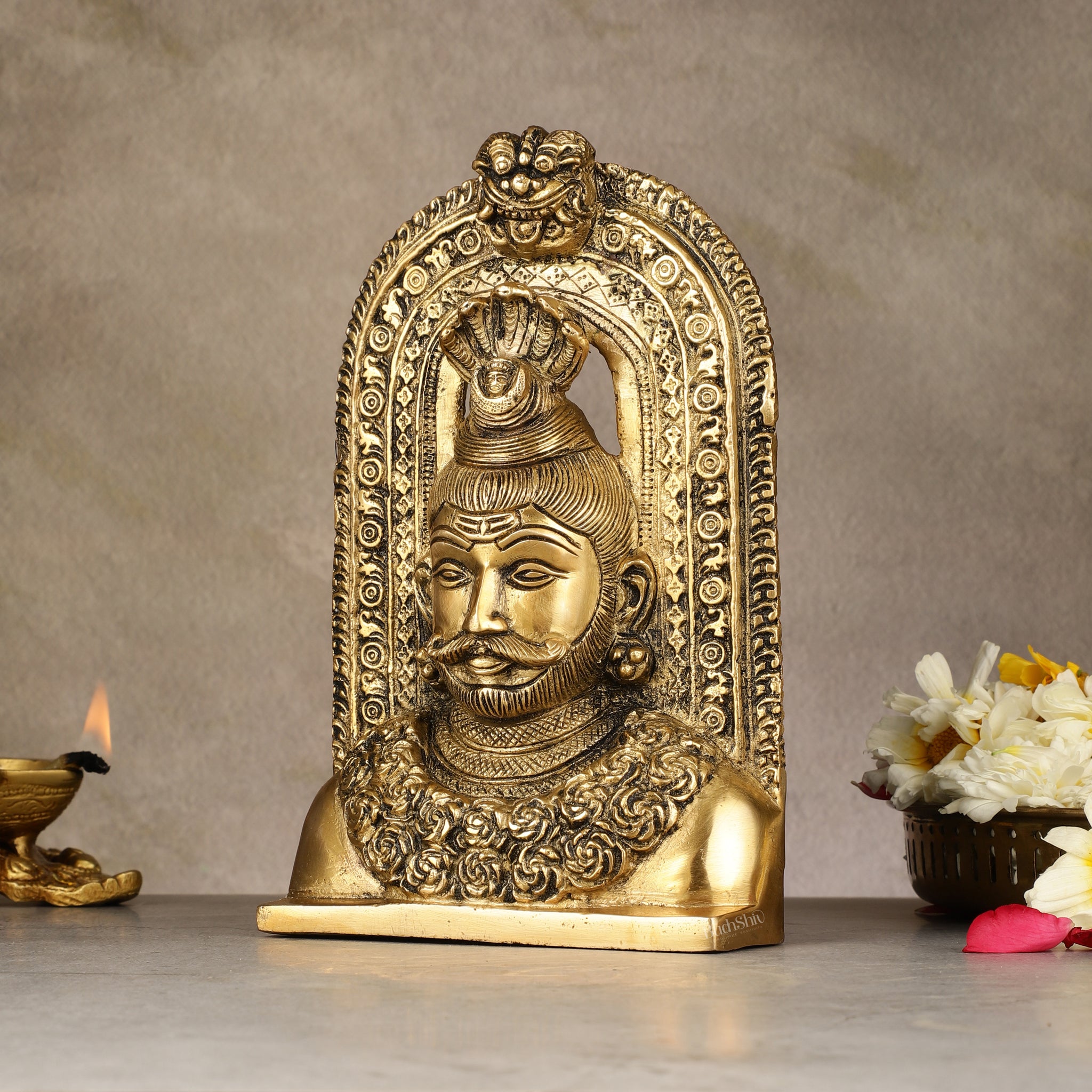 Brass Lord Shiva Face Table Accent - 8 – Budhshiv.com
