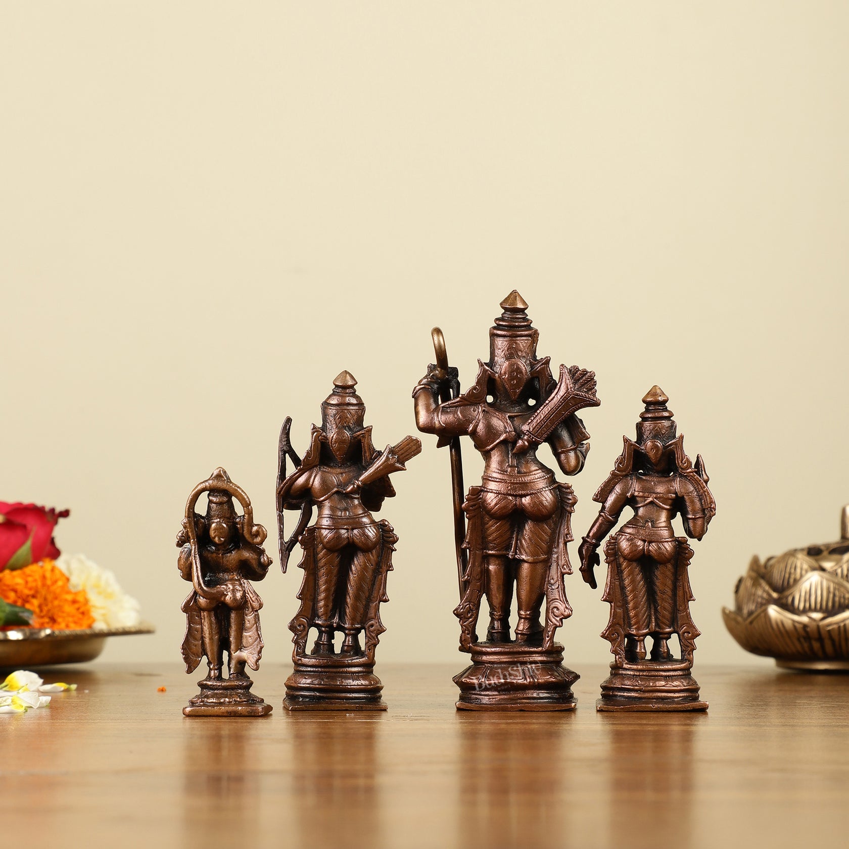 Buy Pure Copper Ram Darbar Idols - Divine Statues 5" - Budhshiv.com