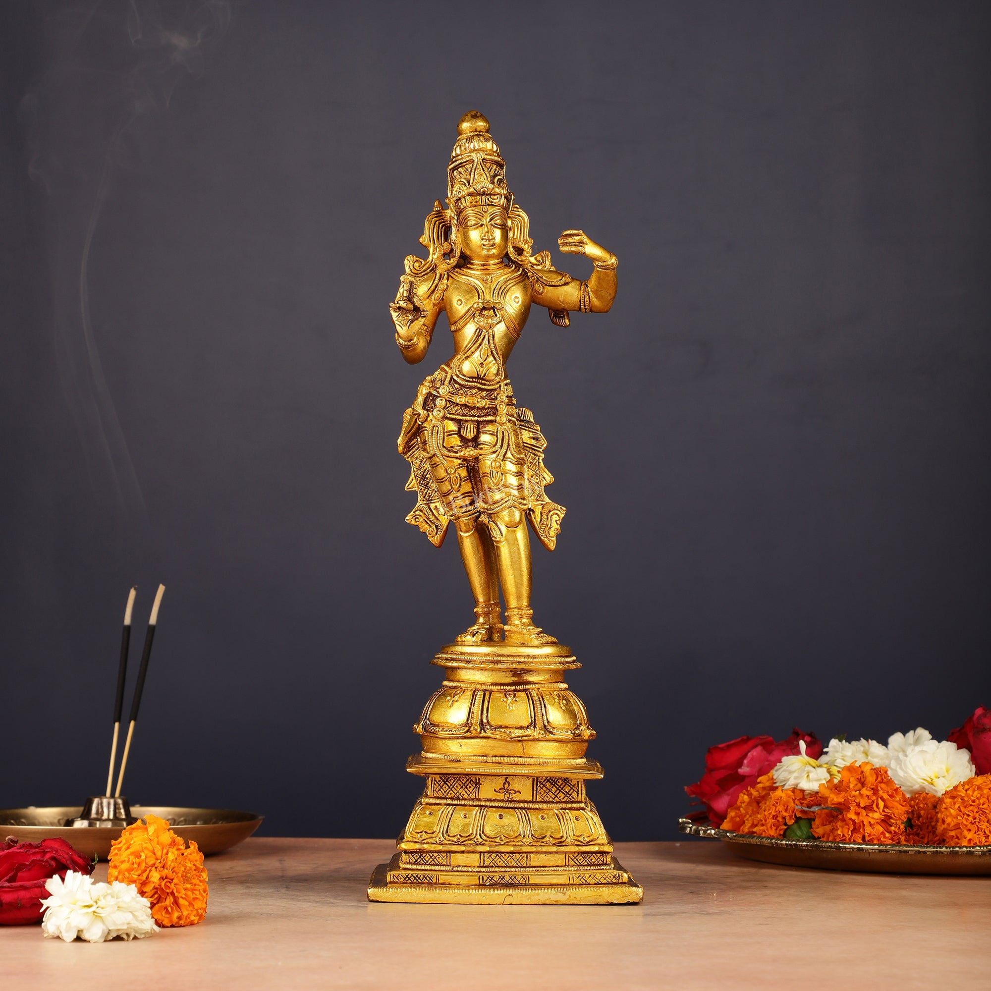 Buy Unique Pure Brass Lord Rama Statue 11" - Budhshiv.com