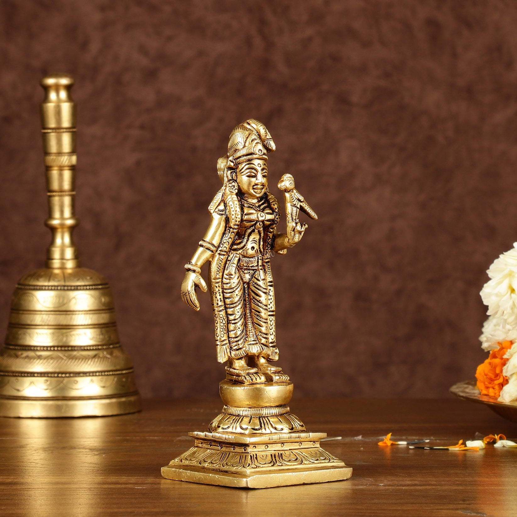 Buy Exquisite Brass Superfine Goddess Andal/godadevi Statue | 6" Height ...
