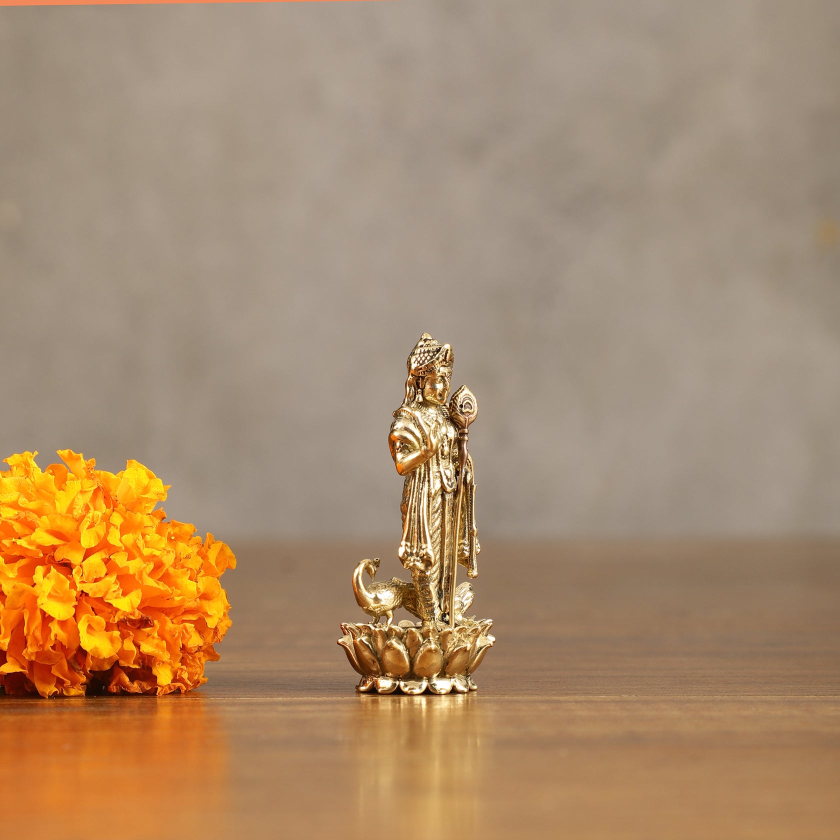 Buy Pure Brass Small Murugan Idol - 2.5 in Height - Budhshiv.com