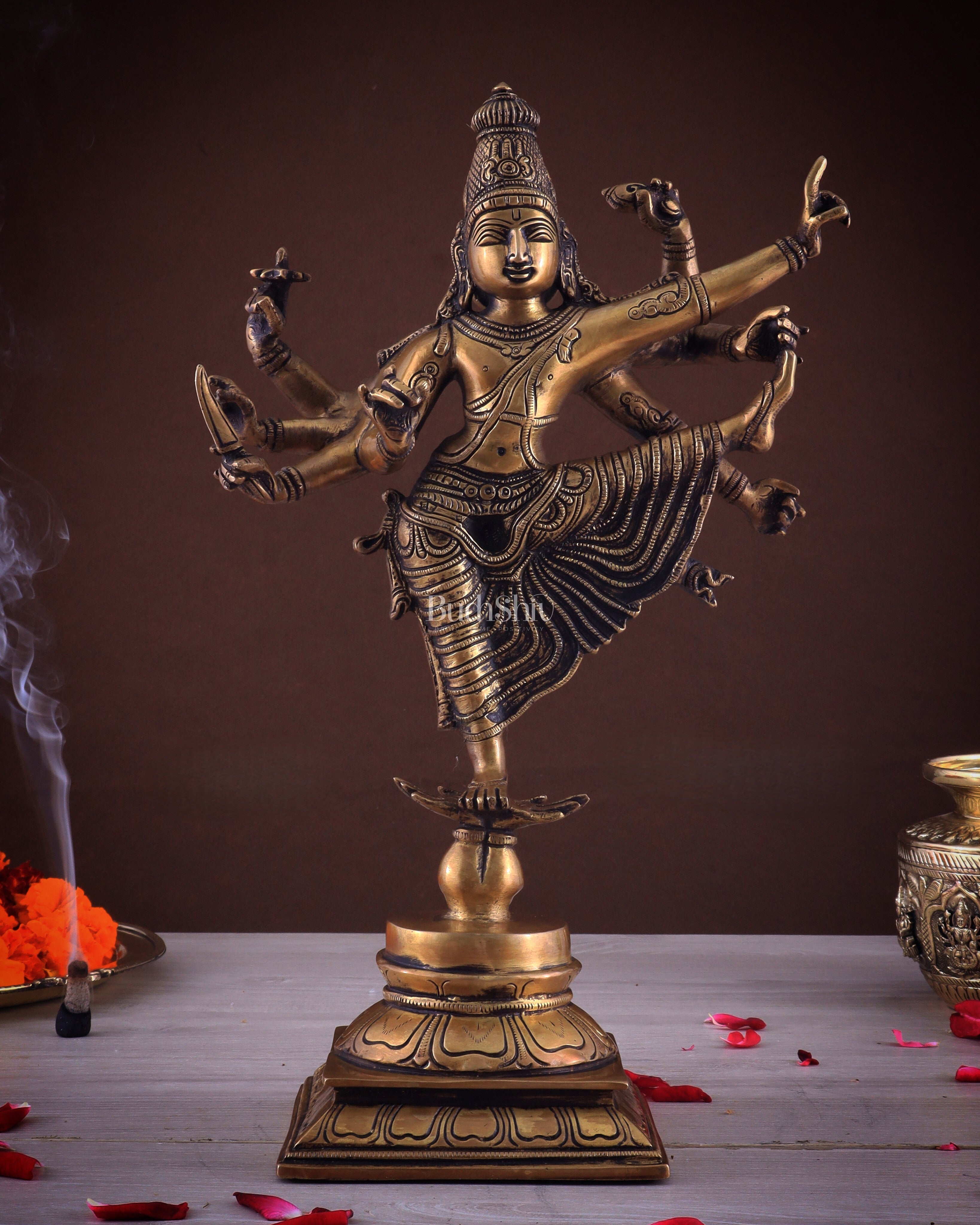 Budhshiv.com Pure Brass Dancing Vishnu avatar vamana as Thirivikrama ...
