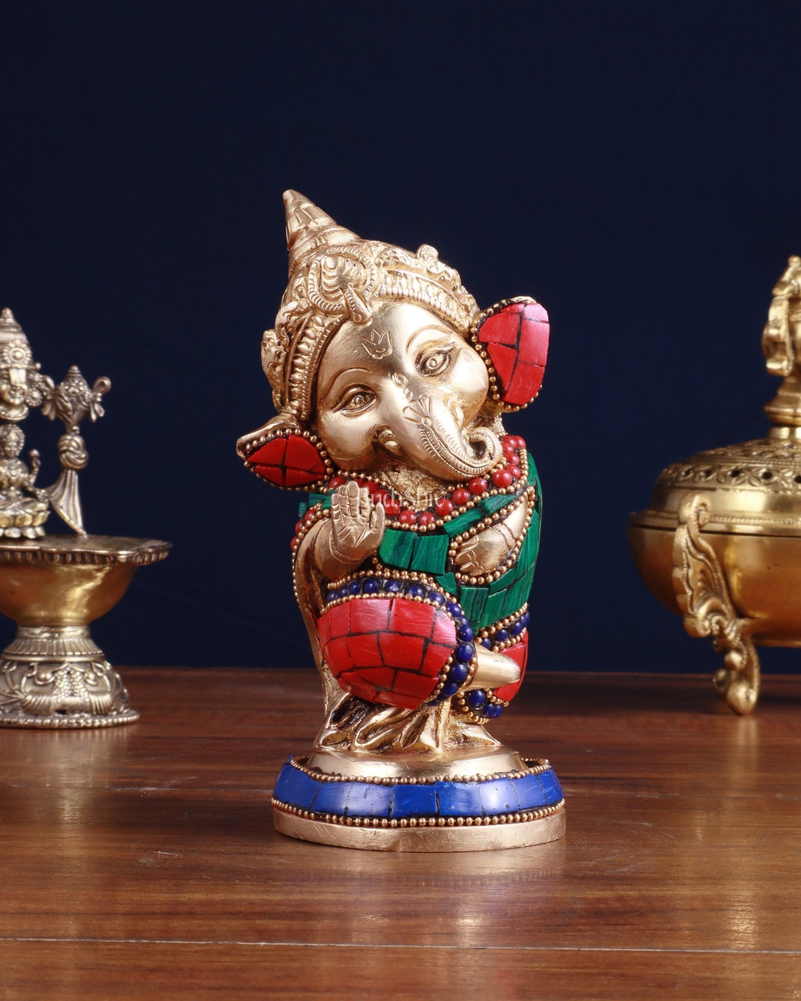 Brass Baby Ganesha Idol - Ideal for Desk and Temple – Budhshiv.com