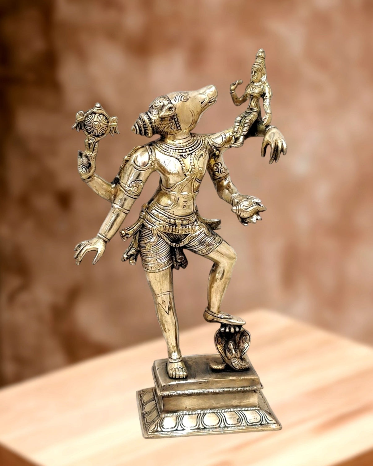 Buy Bhoovaraha swamy Varaha Lakshmi Brass Statue 17 inch - Budhshiv.com