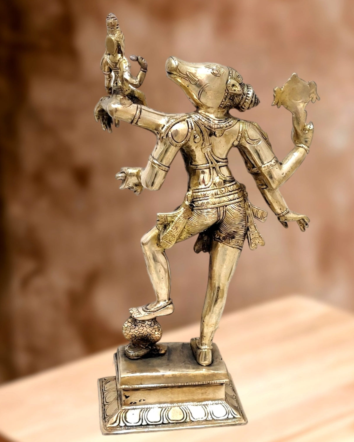 Buy Bhoovaraha swamy Varaha Lakshmi Brass Statue 17 inch - Budhshiv.com