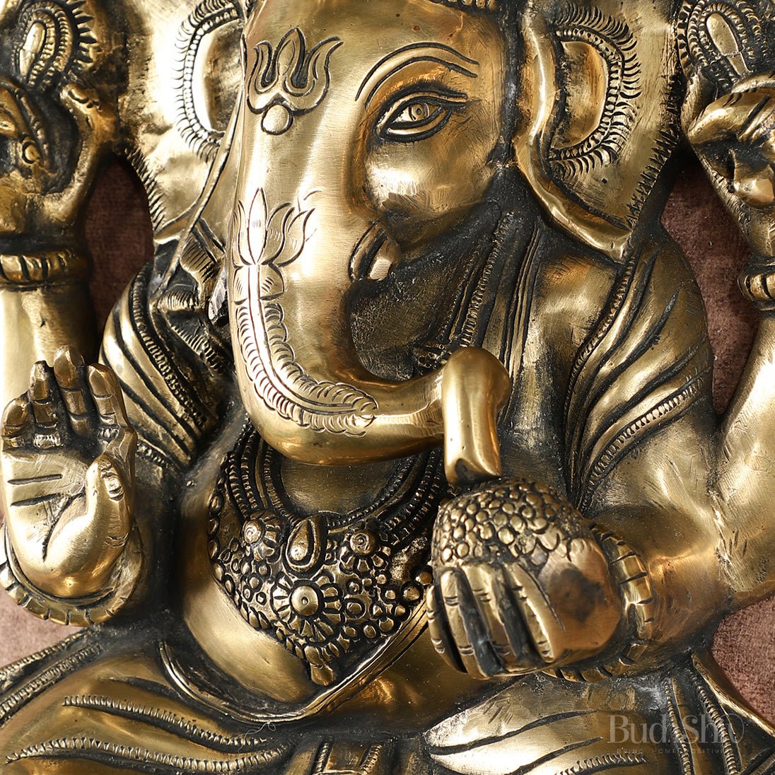 14 Inch Brass Ganesha Wall Hanging – Budhshiv.com