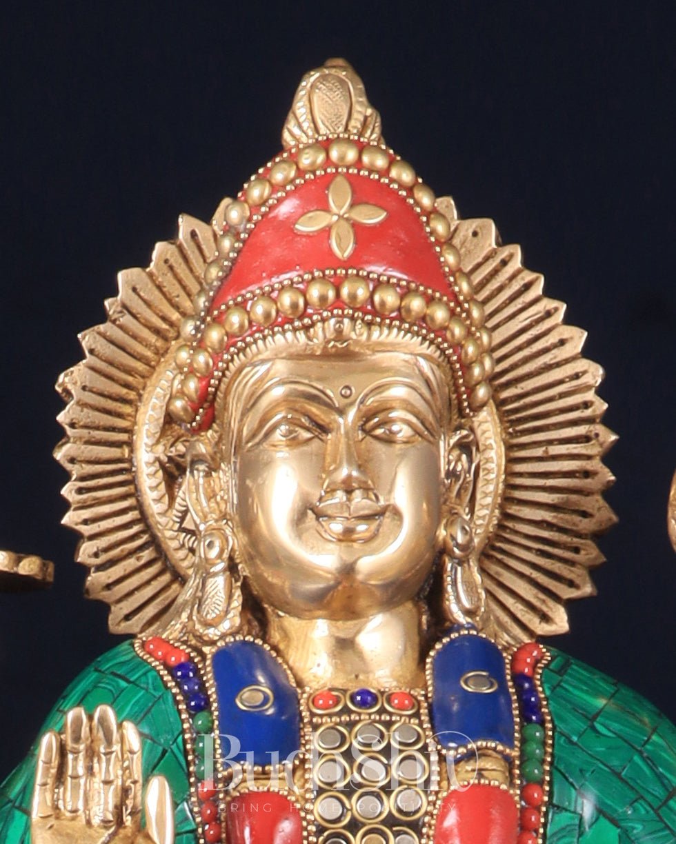 Buy Brass Goddess Durga ma Statue – 17 Inches, Sherawali Mata Murti ...