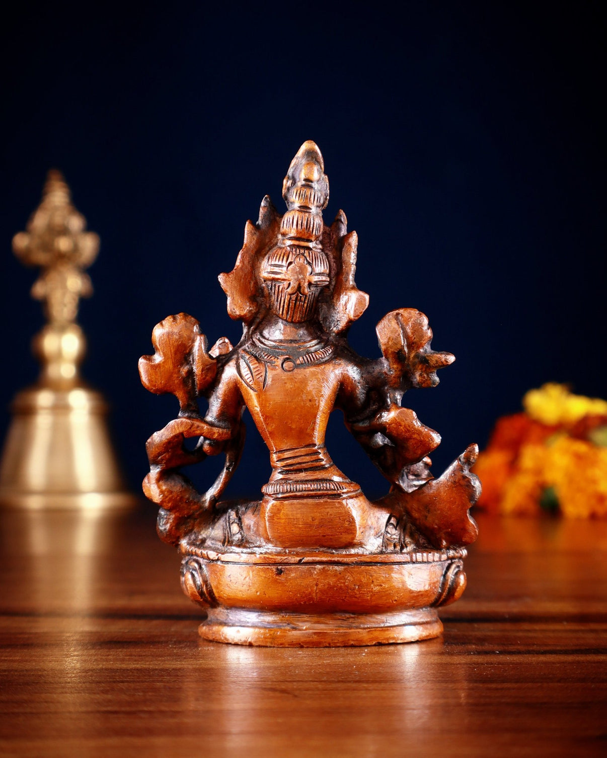 Buy Brass Green tara devi statue 3" double chola tone - Budhshiv.com