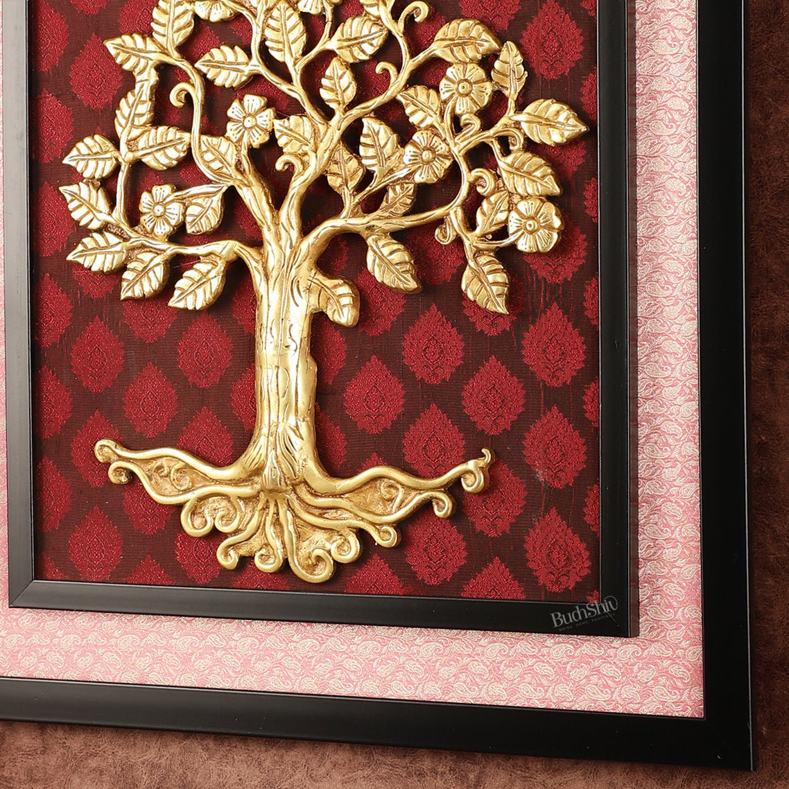 Buy Brass Kalpavriksha Tree Hanging on Wooden Frame with Premium Fabric ...