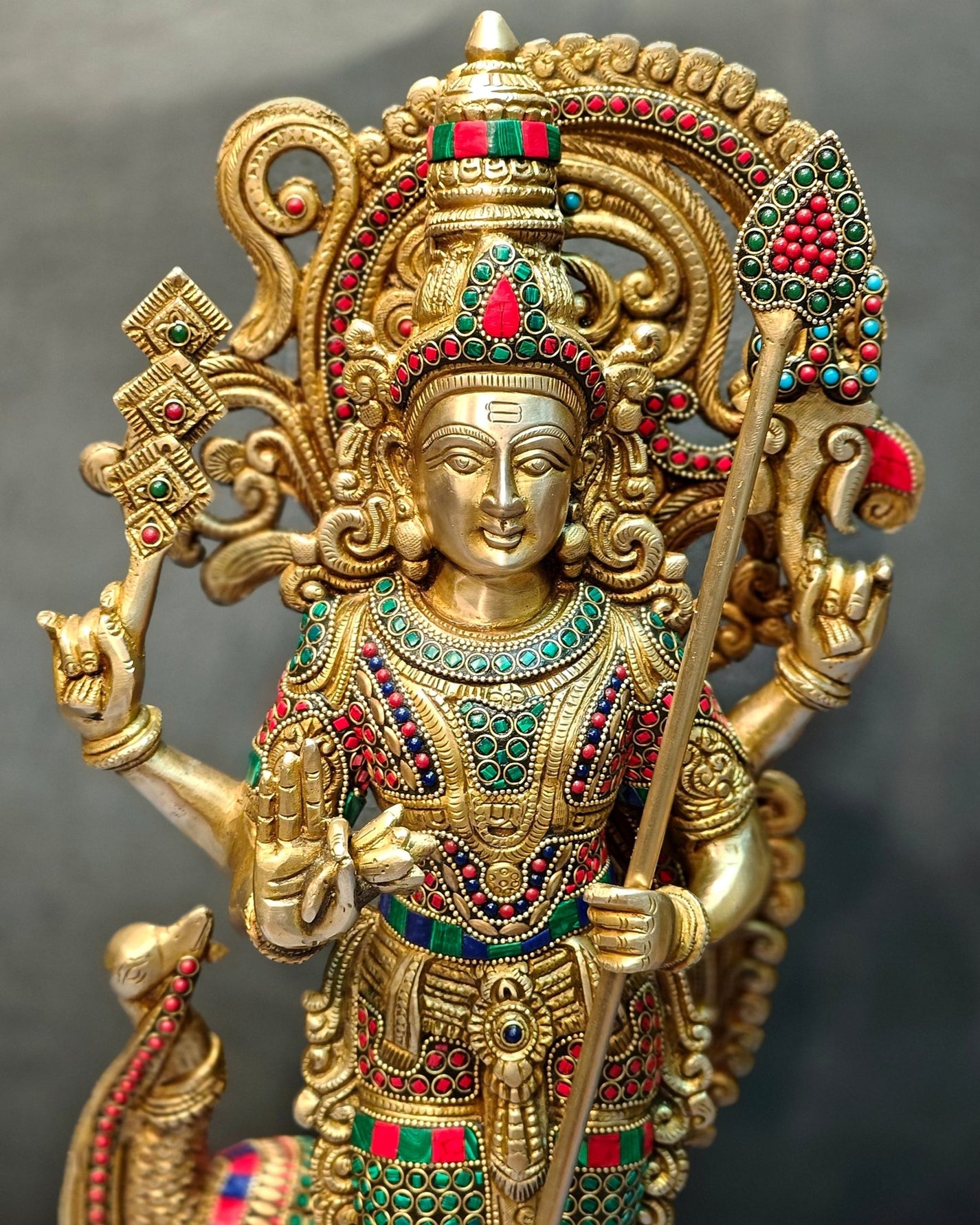 Buy Brass Kartikeya Lord Murugun Statue 20" - Budhshiv.com