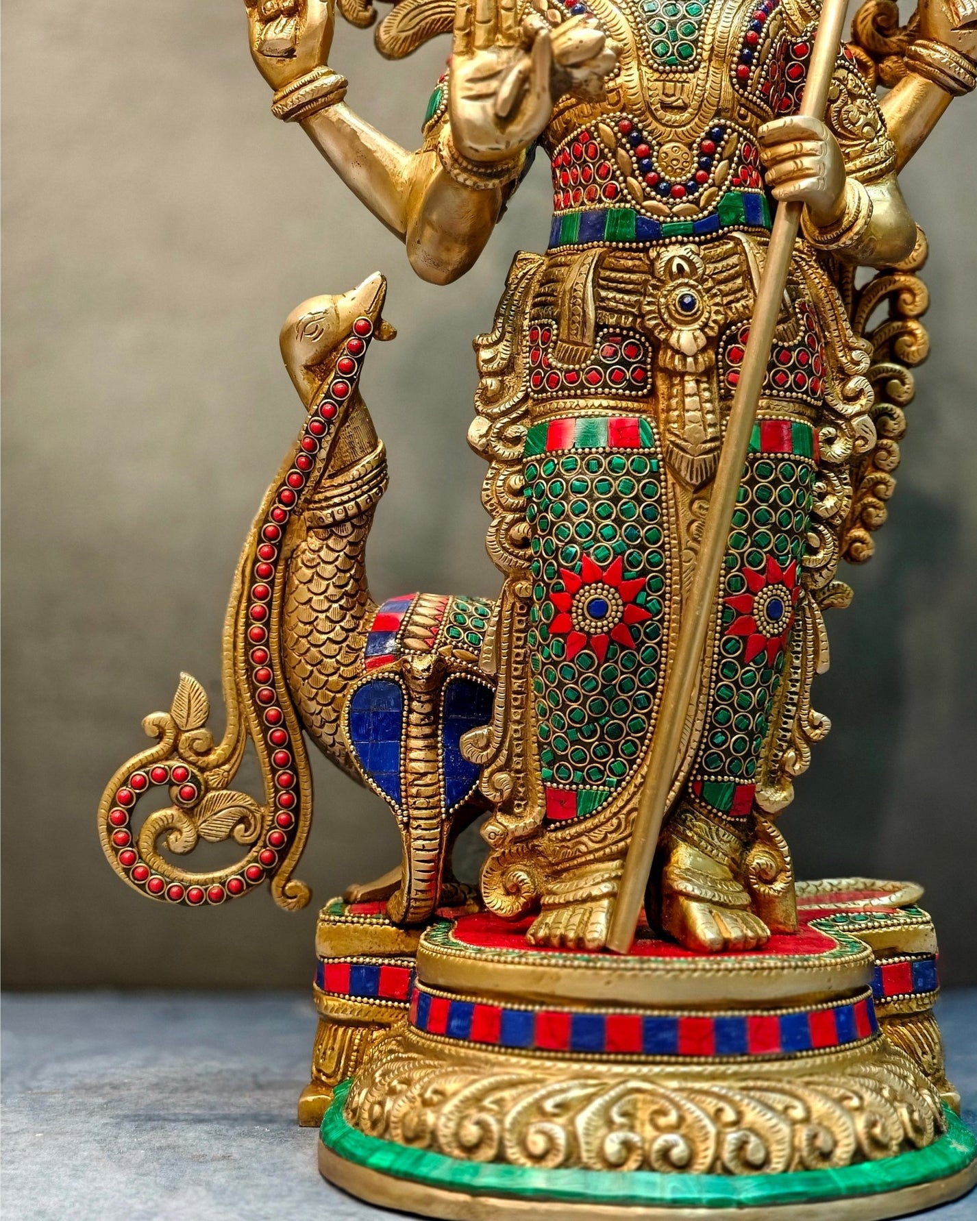Buy Brass Kartikeya Lord Murugun Statue 20" - Budhshiv.com