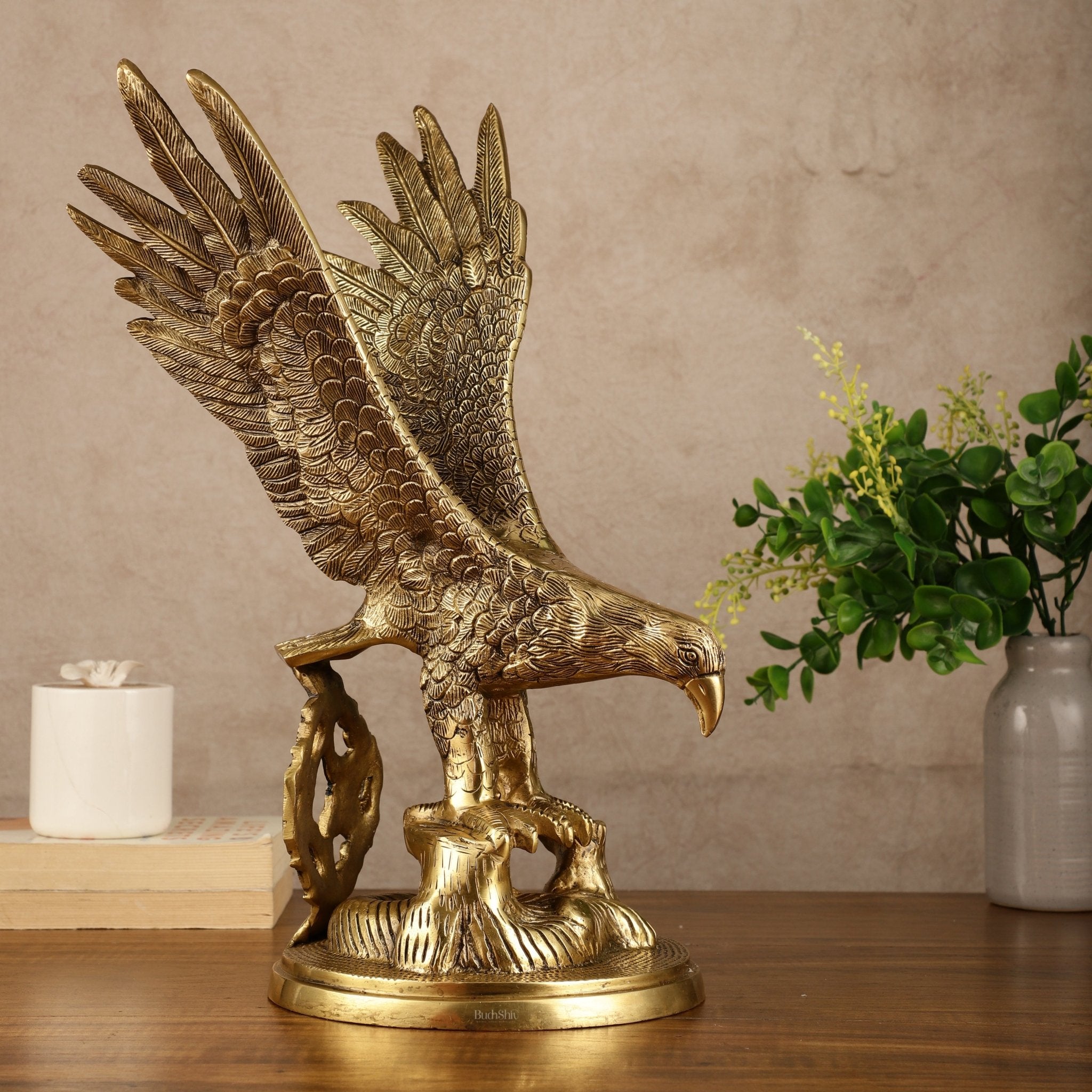 Buy Brass Large Decorative Eagle Statue Showpiece | 15x8x7 Inch ...