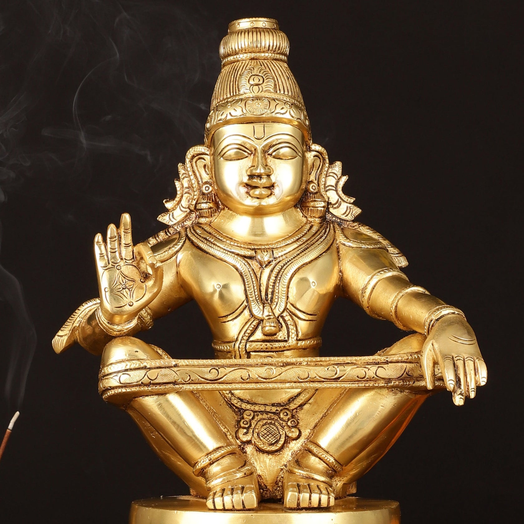 Buy Brass Lord Ayyappa Swamy Ayyappan Statue - 14" Intricate Sculpture ...