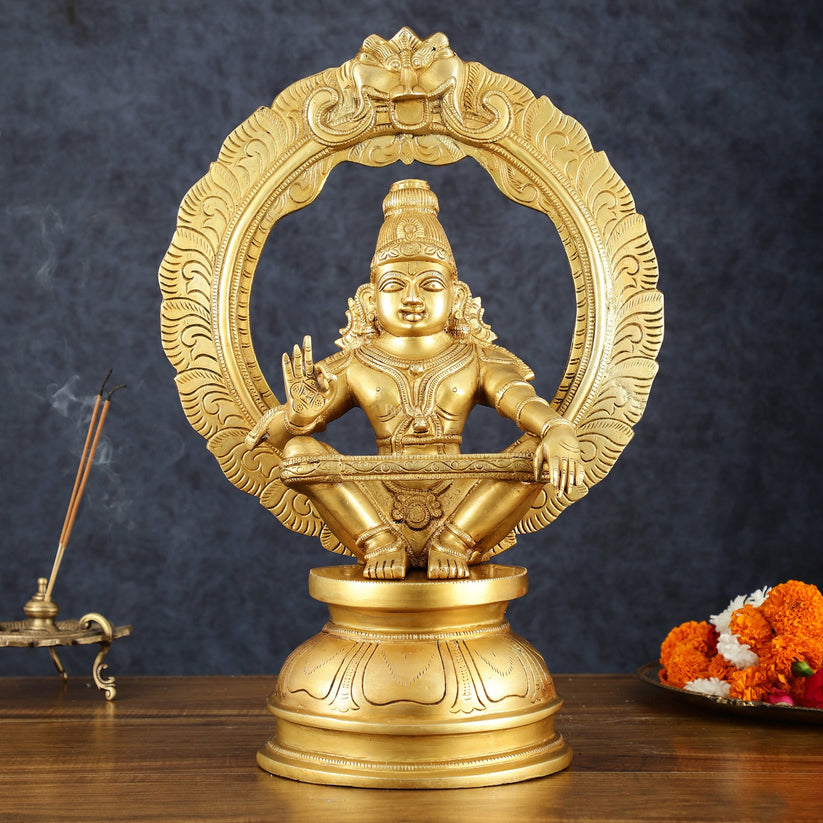 Buy Brass Lord Ayyappa Swamy Ayyappan Statue - 18" - Budhshiv.com