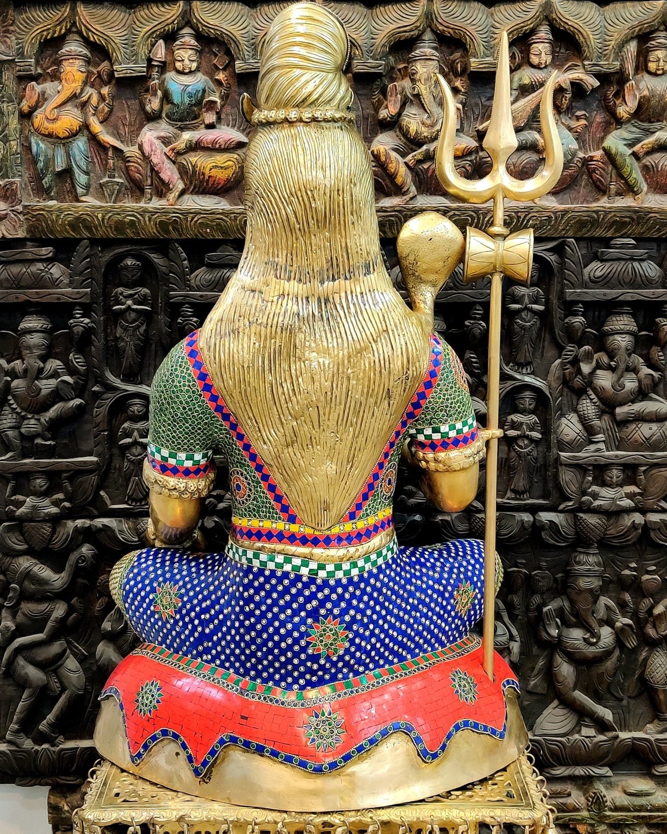 Brass Lord Shiva Statue in Dhayana Aashirwaad Mudra - 36" – Budhshiv.com