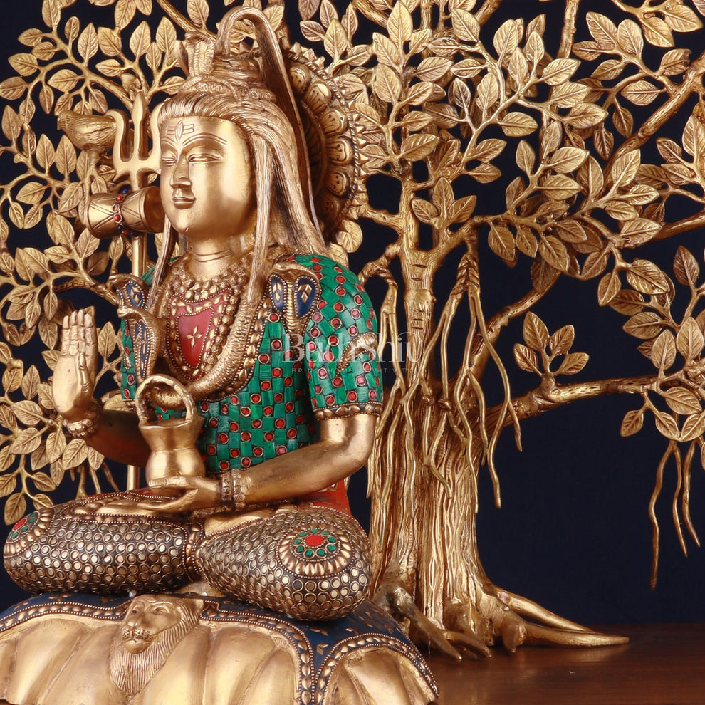 Lord Shiva Brass Statue & Kalpavriksha Tree Combo – Budhshiv.com