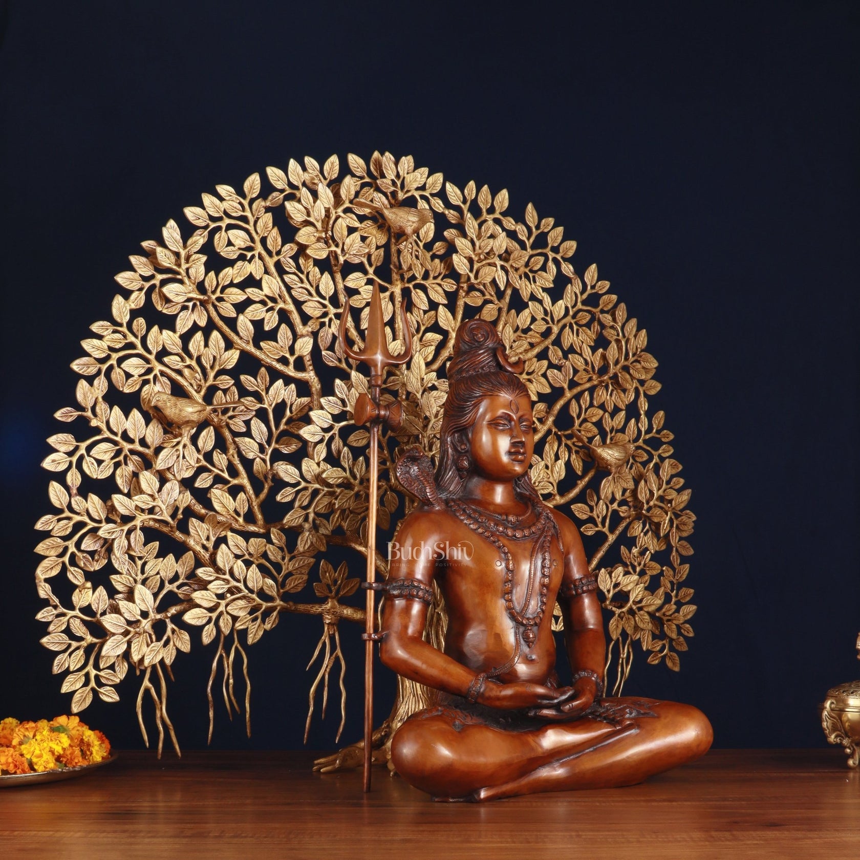 Lord Shiva Statue & Kalpavriksha Tree Combo - Divine Decor – Budhshiv.com