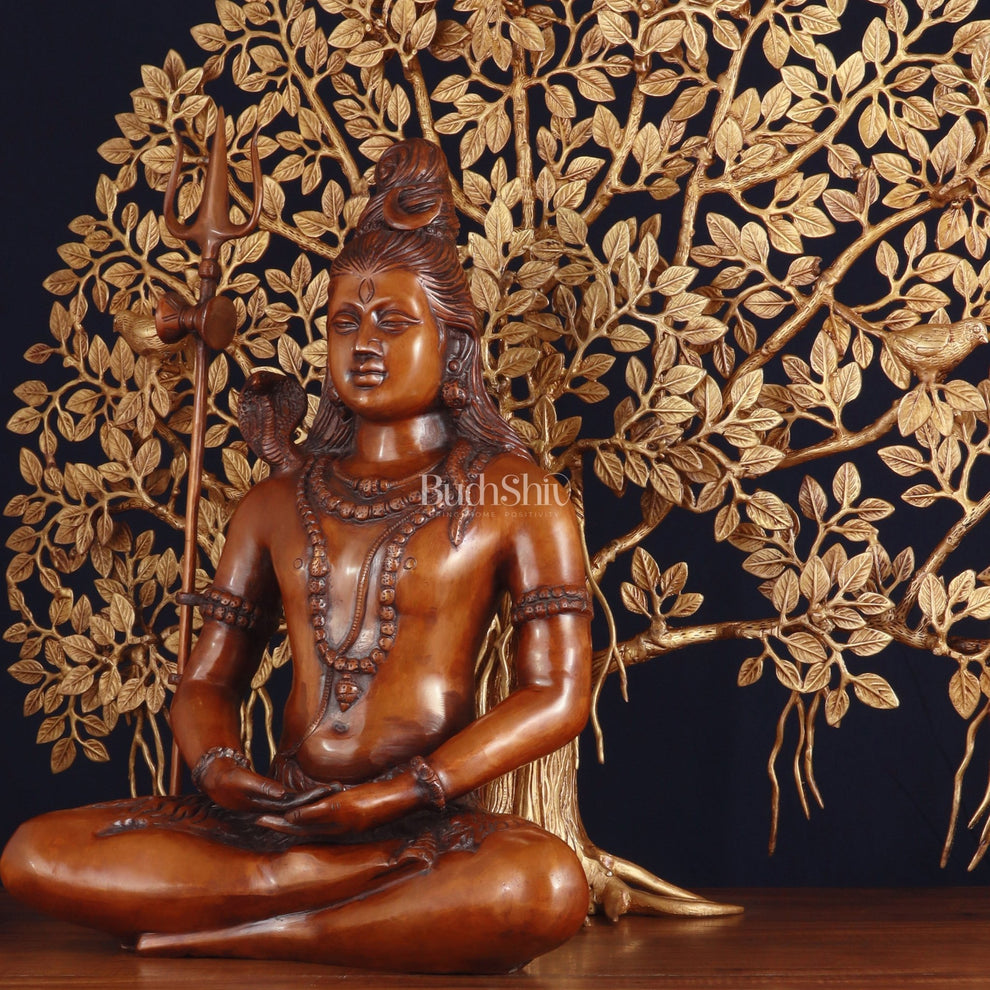 Lord Shiva Statue & Kalpavriksha Tree Combo - Divine Decor – Budhshiv.com