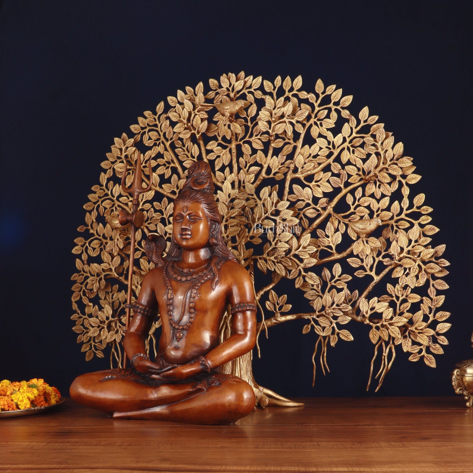 Lord Shiva Statue & Kalpavriksha Tree Combo - Divine Decor – Budhshiv.com