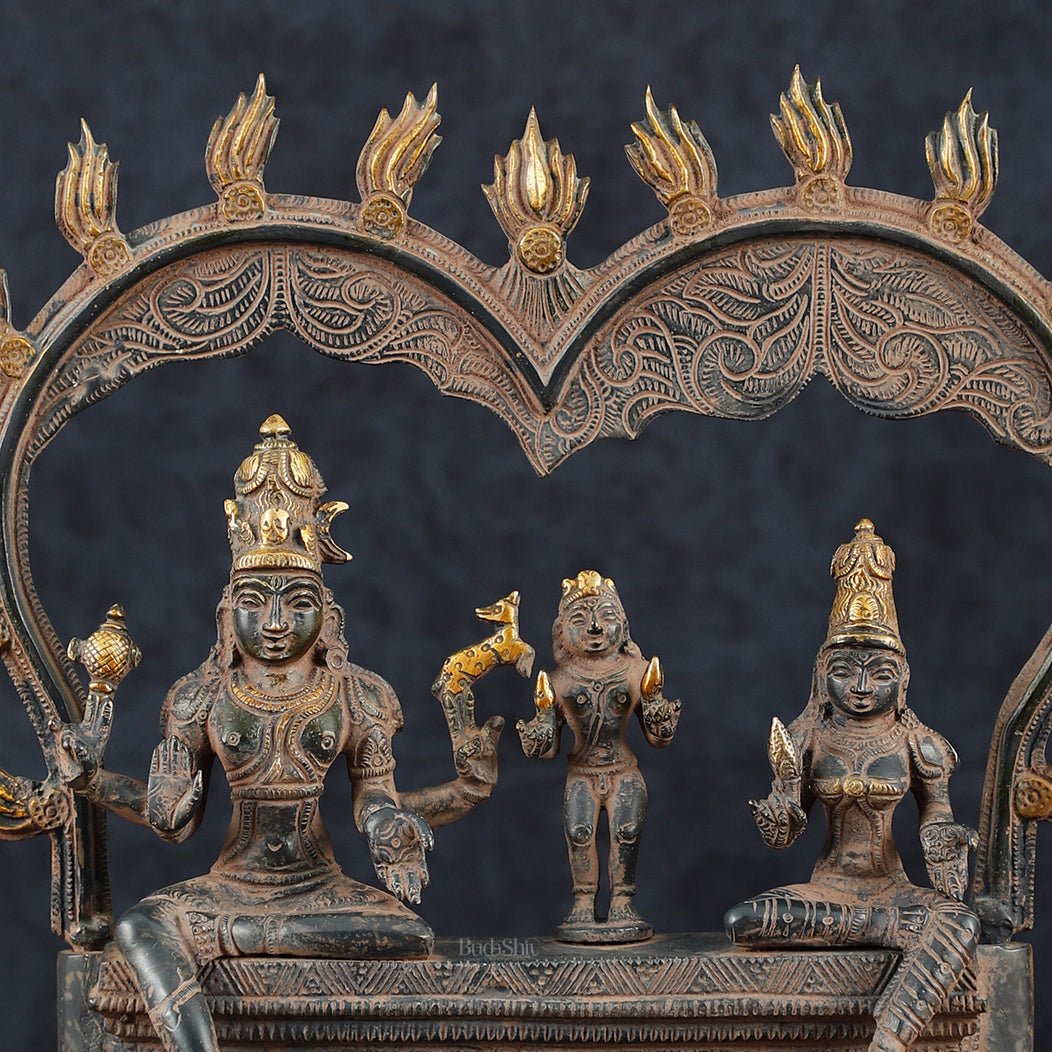 Brass Somaskanda Shiva, Parvati, and Kartikeya Idol – 11.5", Vintage ...