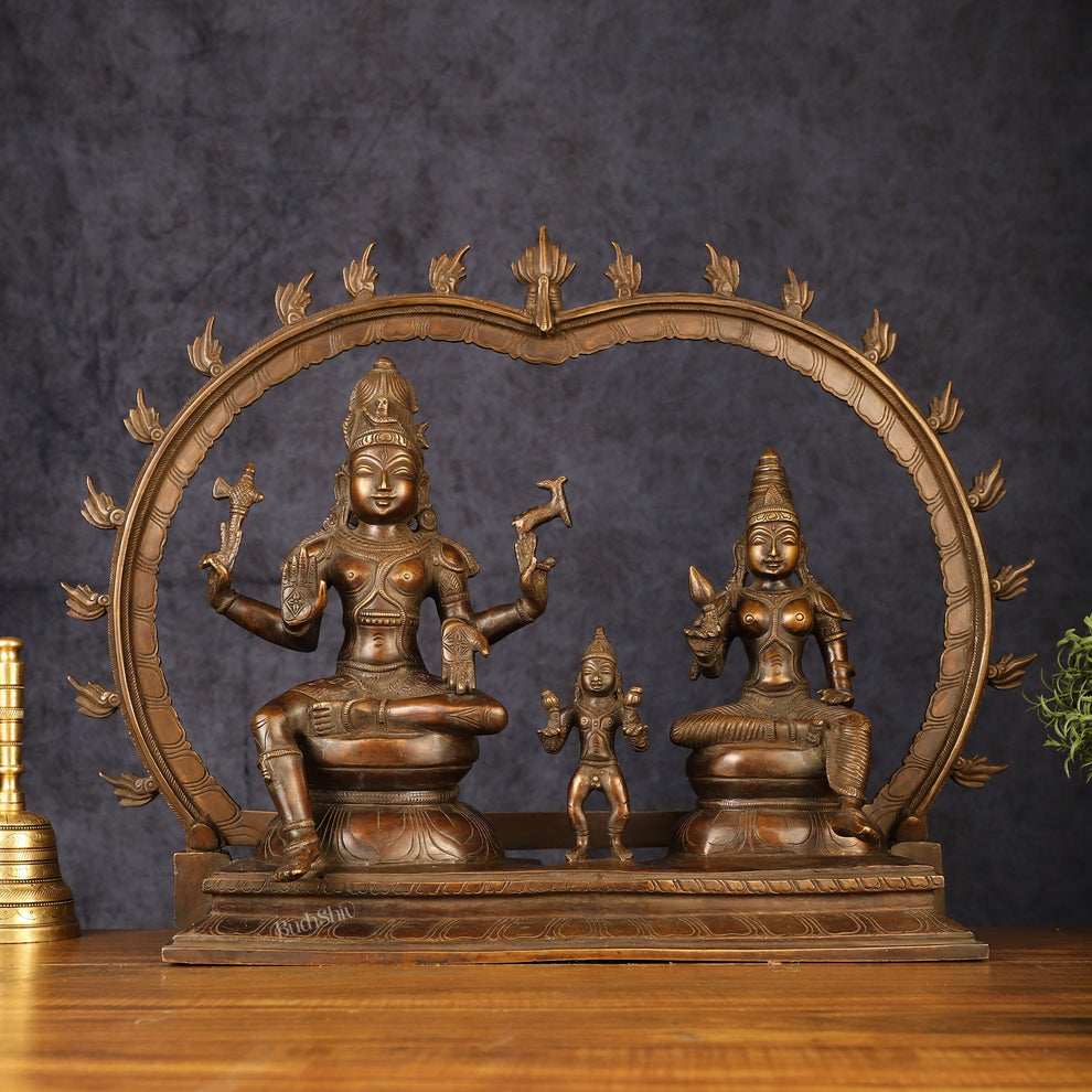 Brass Somaskandar Statue | Lord Shiva, Devi Parvati with Kartikeya 22 ...