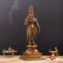 16 inch Brass Antique Chola Design Parvati Idol – Budhshiv.com