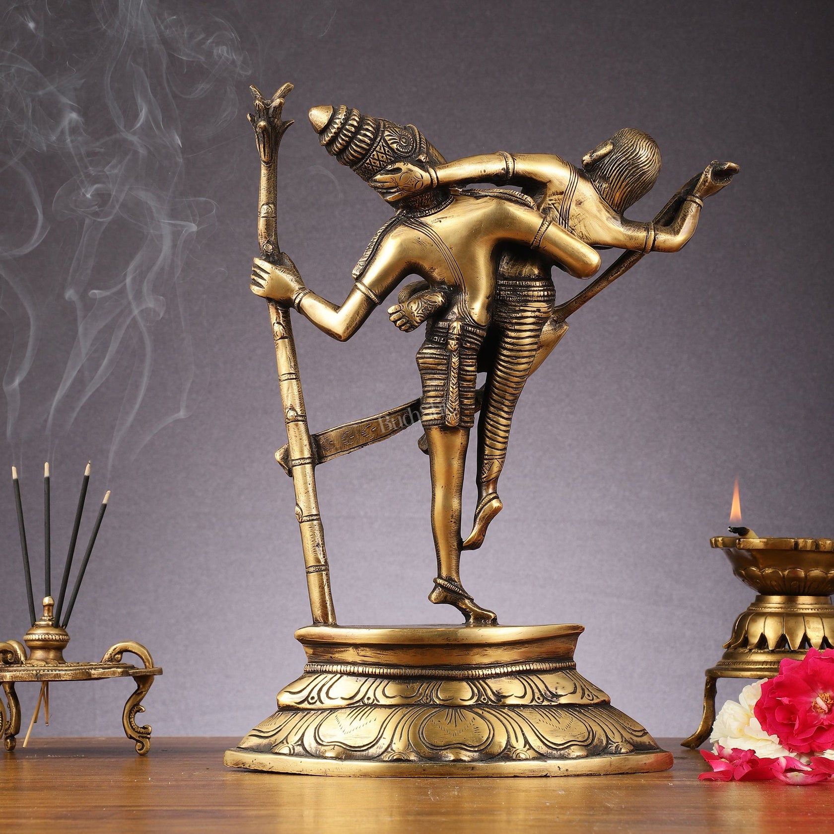 Buy Brass Superfine Dancing Rati and Kaamdeva 13 inch - Budhshiv.com