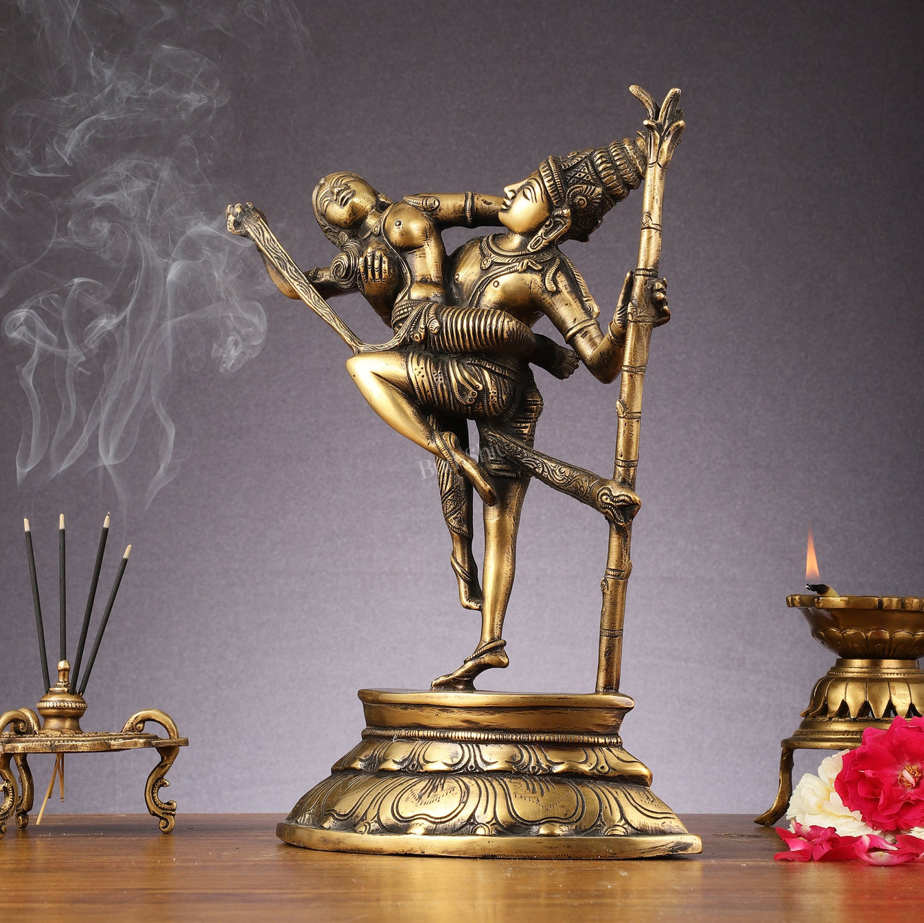 Buy Brass Superfine Dancing Rati and Kaamdeva 13 inch - Budhshiv.com