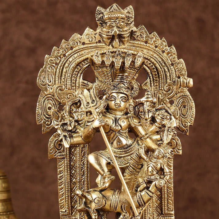 Buy Brass Superfine Mahisasur Mardini Durga Devi Idol | 8 inch ...