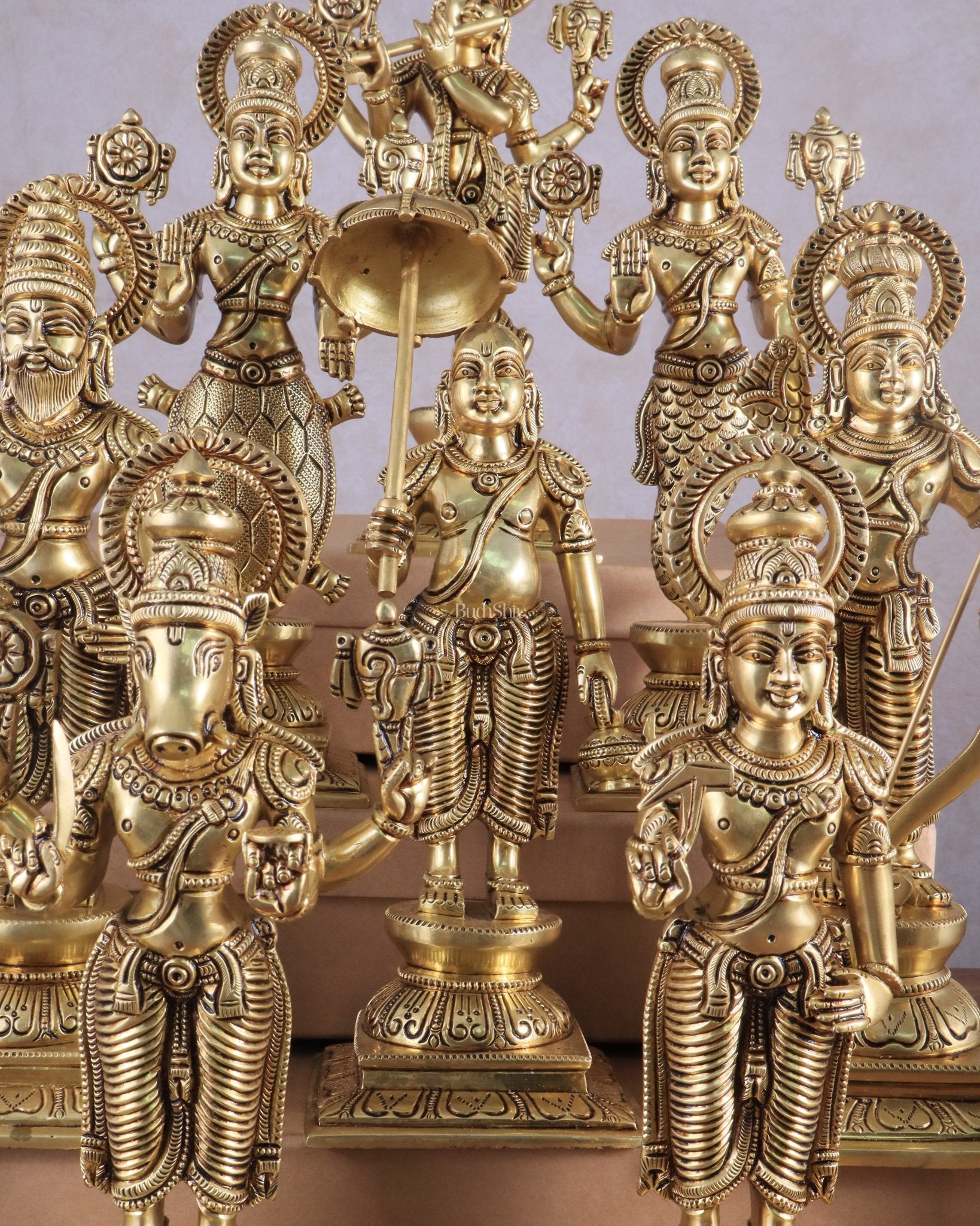 Buy Brass Superfine Vishnu Dashavatar Set - 12 Inch Height - Budhshiv.com