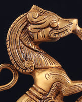 Buy Brass Yali Table Temple Décor Showpiece – 8.5 Inch - Budhshiv.com