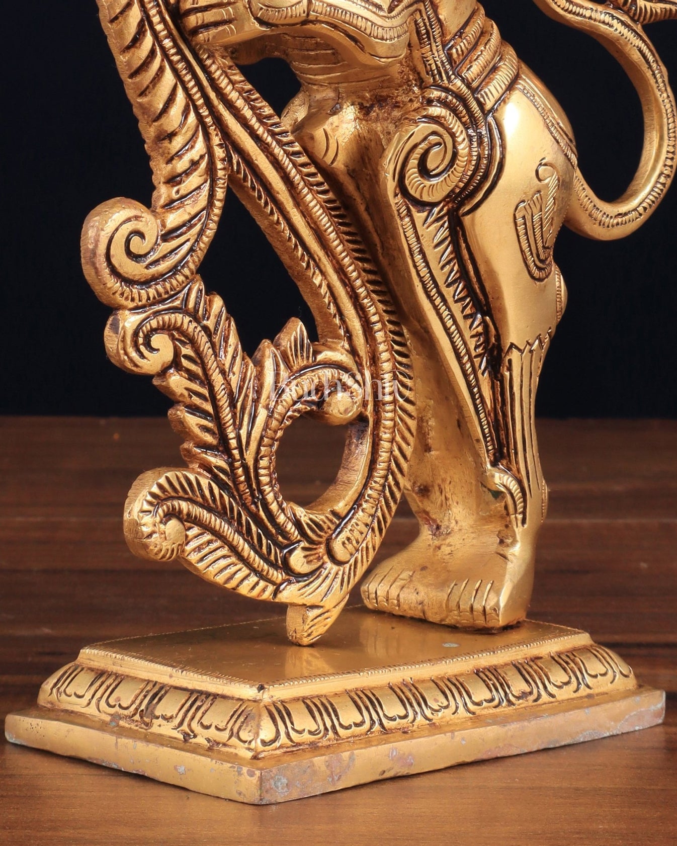 Buy Brass Yali Table Temple Décor Showpiece – 8.5 Inch - Budhshiv.com