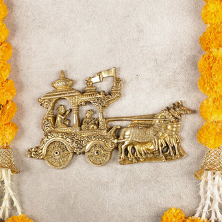 Buy Divine Pure Brass Gita Updesh Arjuna Rath with Lord Krishna Wall ...