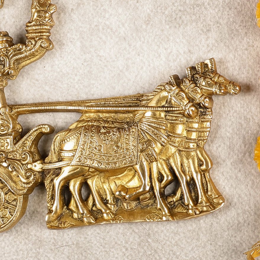 Buy Divine Pure Brass Gita Updesh Arjuna Rath with Lord Krishna Wall ...