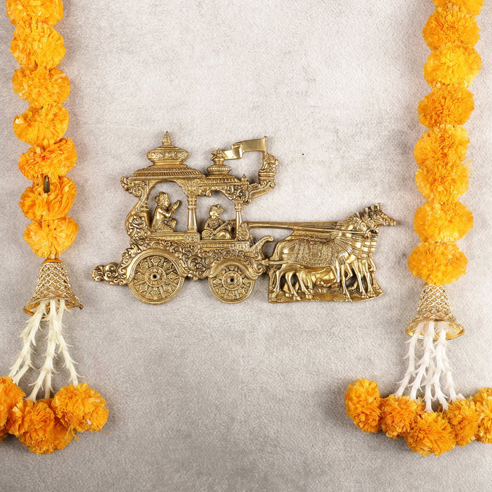Buy Divine Pure Brass Gita Updesh Arjuna Rath with Lord Krishna Wall ...