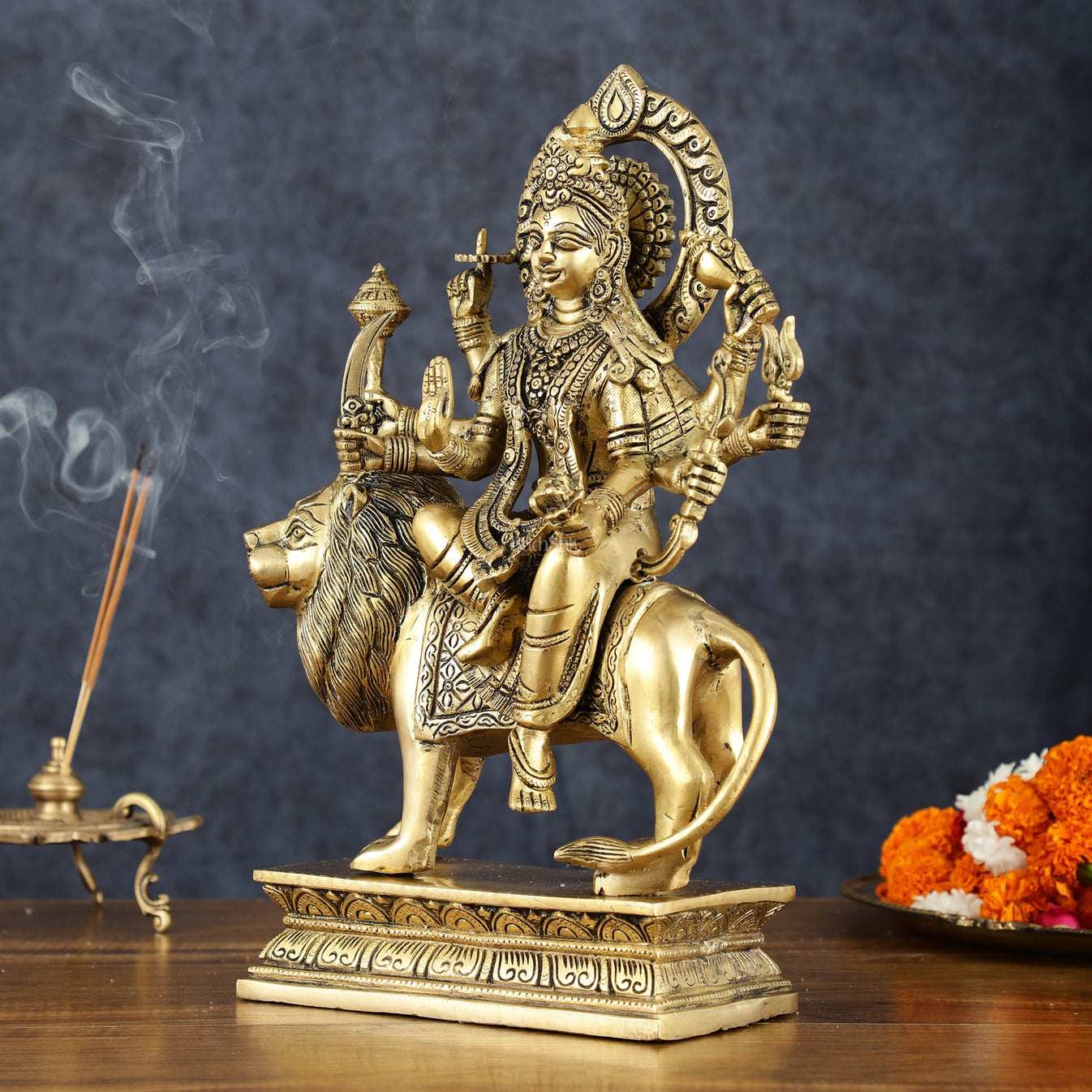 Exquisite Brass Superfine Goddess Durga Statue - 15 Inch – Budhshiv.com