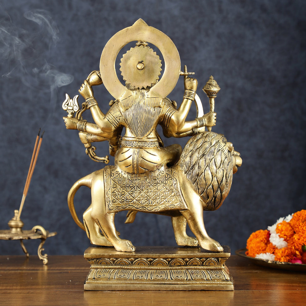 Buy Exquisite Brass Superfine Goddess Durga Statue - 15 Inch - Budhshiv.com