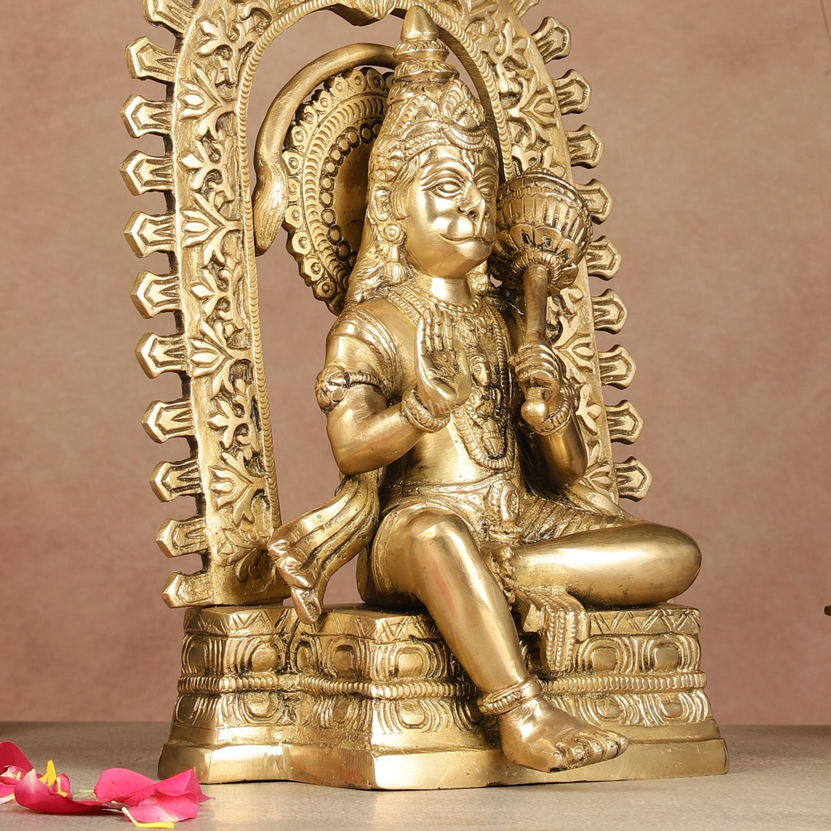 Exquisite Pure Brass Superfine Lord Hanuman idol with Temple Frame - 1 ...