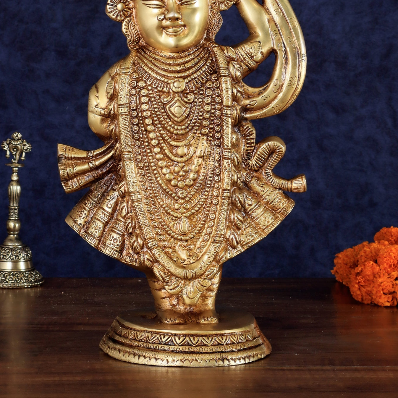 Buy Brass Handcrafted Lord Shrinath Ji Statue | Nathdwara | 13 Inch ...