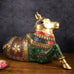 Handcrafted Brass Nandi Bull Statue with Stonework | 21x35x15 Inch ...