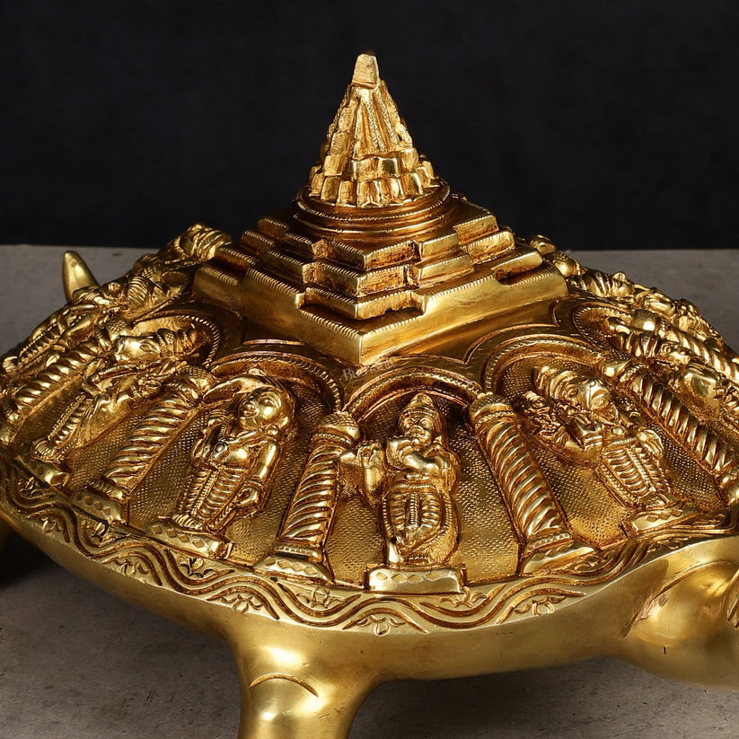 Buy Handcrafted Brass Vishnu Dashavatar Statue with Shree Yantra on ...