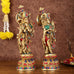 Buy Intricately Crafted Brass Radha Krishna Idols with Stonework - 15 ...