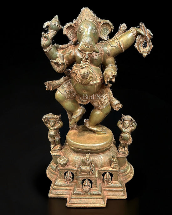Buy Large Brass Dancing Ganesha Statue - 40 Inch - Budhshiv.com