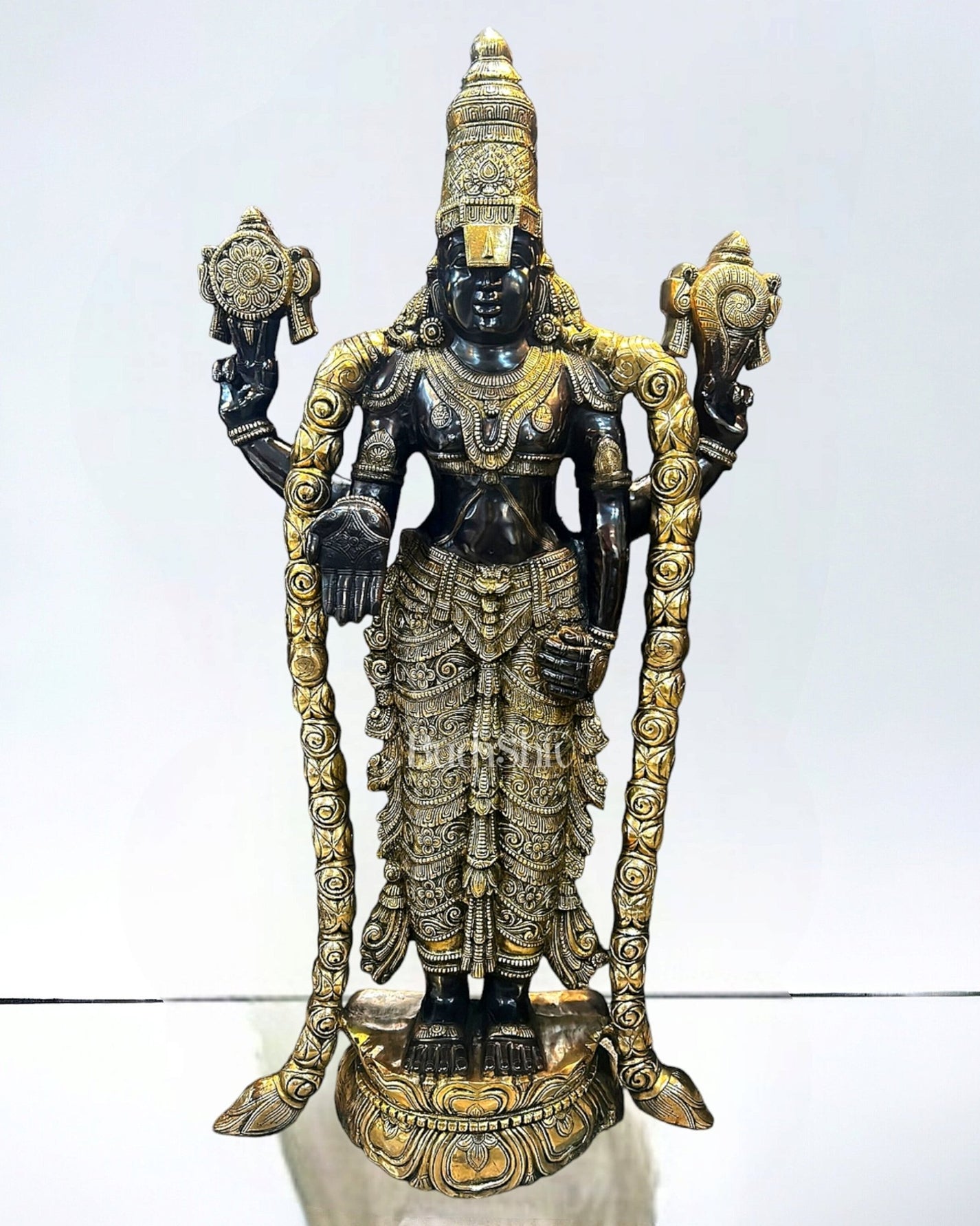 Buy Magnificent Pure Brass Large Tirupati Balaji Statue 60" - Budhshiv.com
