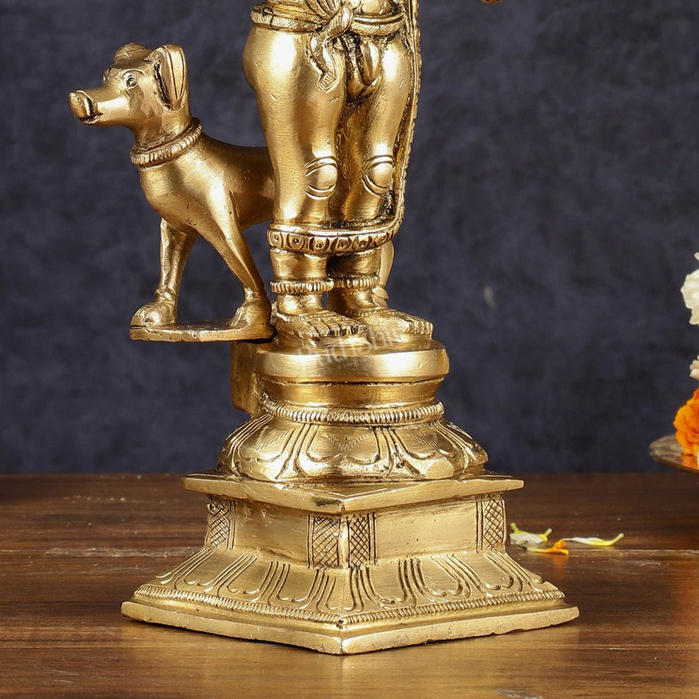 Brass Superfine Kaal Bhairav Bhairo Baba Idol with Dog - 12" – Budhshiv.com