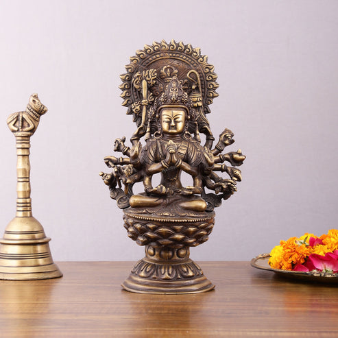Pure Brass Buddhist Durga Mother of All Buddha's Statue – 11.5 ...