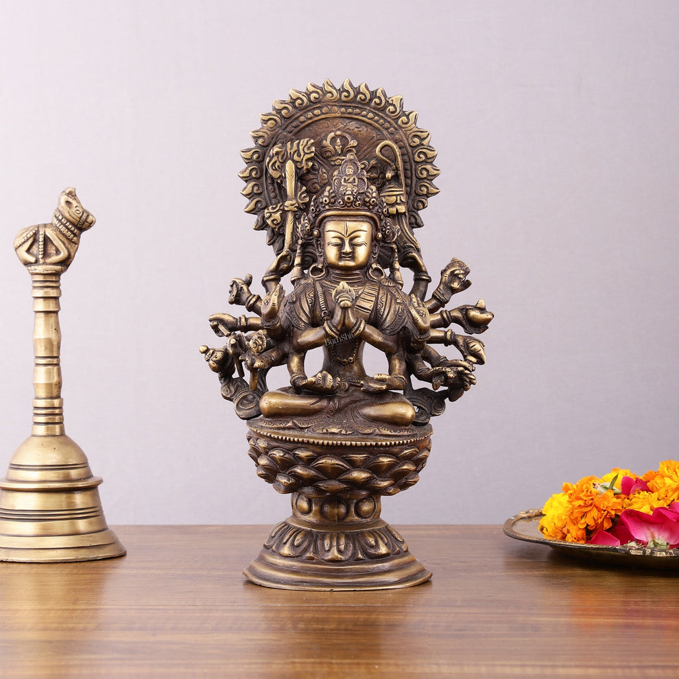 Pure Brass Buddhist Durga Mother of All Buddha's Statue – 11.5 ...