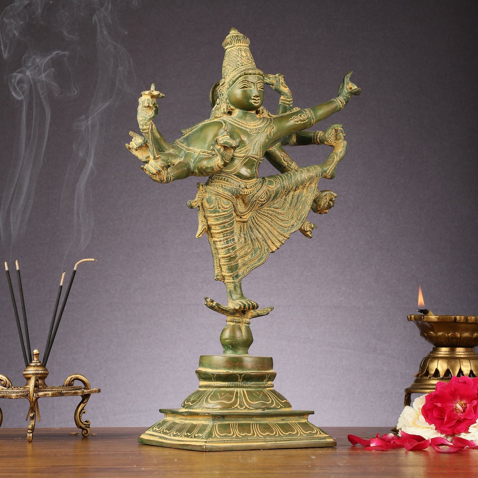Buy Pure Brass Dancing Vishnu avatar vamana 16 inch - Budhshiv.com