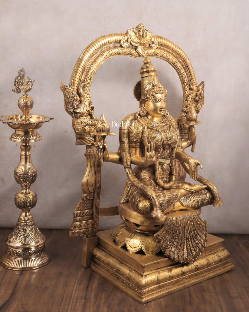 Pure Brass Goddess Padmavathi Lakshmi Sculpture with Thiruvarchi - 30 ...